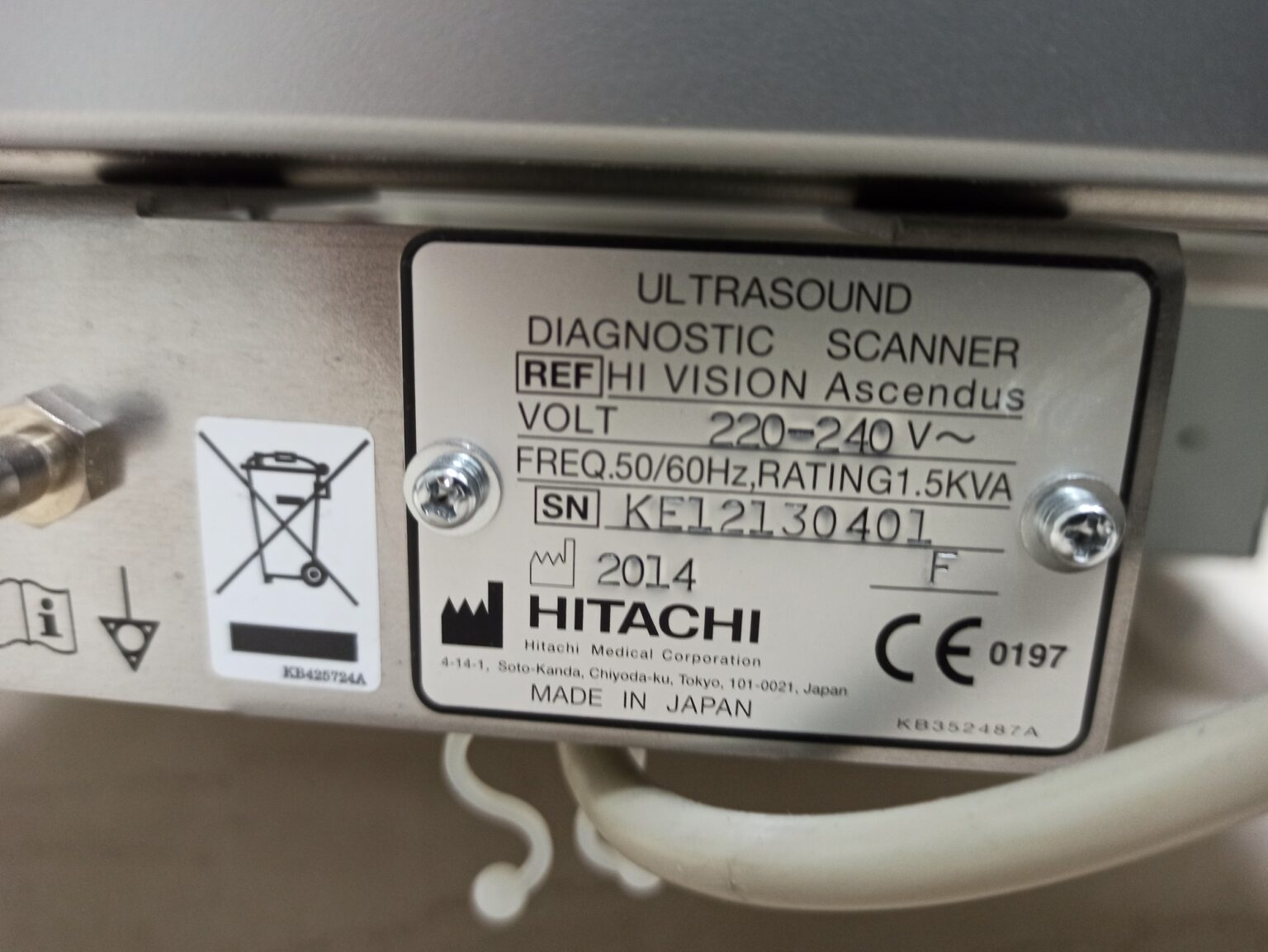 Dormed Hellas – Hitachi HI VISION Ascendus - Refurbished Ultrasound 2014